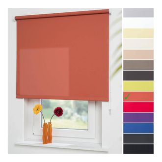 Liedeco Rollo, Fenster Rollo, Kettenzug-Rollo / 162 x 180 cm (Breite x H&ouml;he), Terracotta/lichtdurchl&auml;ssig, Blickdicht/viele Farben, Gr&ouml;&szlig;en und Typen/Breiten 6