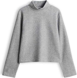 OPUS Langarmshirt Soboxy aus Jersey mit angerauter Oberfl&auml;che Verk&uuml;rzte Boxy-Silhouette mit angerauter Oberfl&auml;che und Stretch