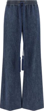 Valentino Garavani Femme, Jeans, Bleu, Taille: 40 FR Jean &Eacute;vas&eacute; Large en Chambray