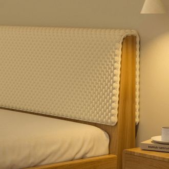 Generic Weicher Verst&auml;rkter Dehnbarer Kopfteilbezug aus Samt Queen Bett California King Bett Rutschfester Waschbarer Staubdichter Schutz Wei&szlig; 120x90cm/(47 x 3