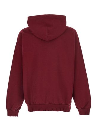 Balenciaga Mens Hoodie Red Cotton Sweatshirts Sweater