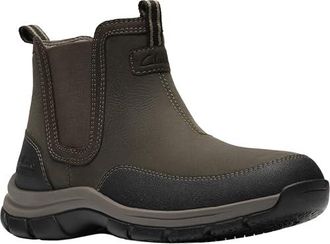 Clarks Bottines Chelsea Walpath Easy pour homme, Cuir taupe, 12 Wide