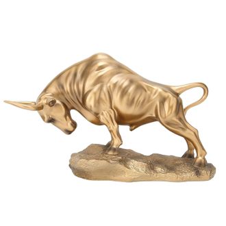 TMISHION Goldener Stier, Stier Skulptur Dekoration, Gold, Moderne Kunst, Schmuckhalter, Tierstatuen, Schreibtisch, Tisch, Heimdekoration, Abstrakte Skulpturen,