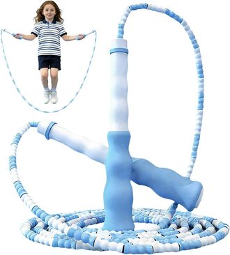 Generic Springseile f&uuml;r Fitness, 2 St&uuml;ck, verstellbare L&auml;nge, Workout, Springseil f&uuml;r M&auml;nner, Frauen und Kinder, 2 St&uuml;ck, Blau - Griff Typ B)