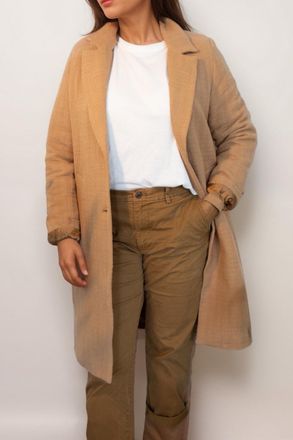 Will&rsquo;s Vegan Store Damen vegan Strukturierter Mantel Aus Veganer Wolle Camel