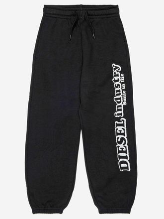 Diesel Logo-Print Cotton Joggers - Black