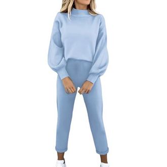 Generic Ensemble de v&ecirc;tements de d&eacute;tente pour femme en velours et &eacute;pais - Style d&eacute;contract&eacute; - Cardigan dhiver - Pantalon de sport - Ensemble deux pi&egrave;ces de vo