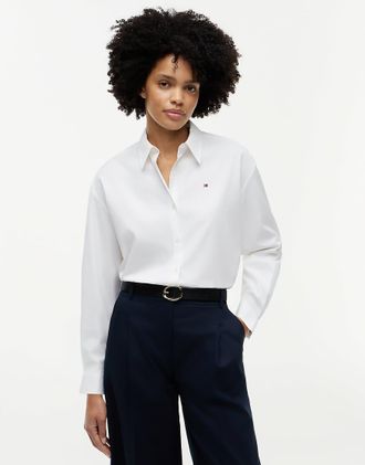 Tommy Hilfiger Chemise en popeline coupe carr&eacute;e - Blanc