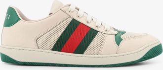 Gucci Screener mesh and leather sneakers with Nastro Web on the side - GUCCI - gender_Man