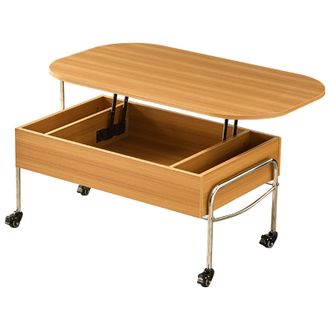 Generic Lift-Top-Couchtisch Mit Versteckter Aufbewahrung Und Rollen - Schwarzer, H&ouml;henverstellbarer Beistelltisch for Das Wohnzimmer In Wohnungen(Beige)