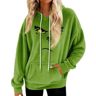 Generic Le Grinch Sweat Femme A Capuche Costume De Noël Chaud Sweet Oversize 2025 Pyjama Vetement The Pulls Deguisement Hiver Noel Moche Pull Pilou Femmes Vêt