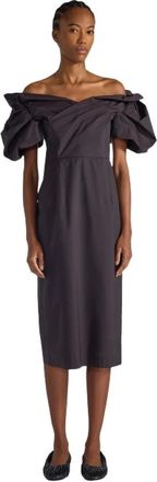 Liviana Conti Femme, Robes, Brun, Taille: 42 FR Robe fourreau midi en popeline de coton