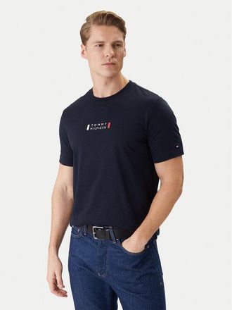 Tommy Hilfiger T-Shirt Brand Love Small Center Tee MW0MW41453 Dunkelblau Regular Fit