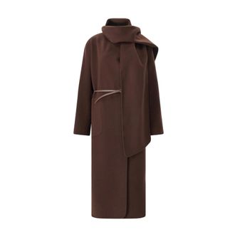 Luisa Cerano Femme, Manteaux, Brun, Taille: 38 FR Manteau long ceintur&eacute;