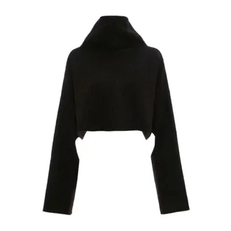 J.W.Anderson Femme, Pulls, Noir, Taille: 42 FR Pull court &agrave; d&eacute;coupes