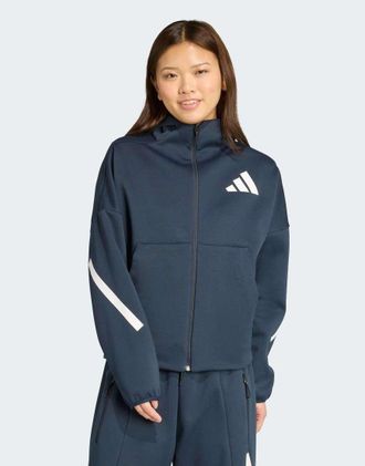 adidas adidas Performance - Adidas Z.n.e - Sweat à capuche avec fermeture éclair - Encre aurore-Bleu marine
