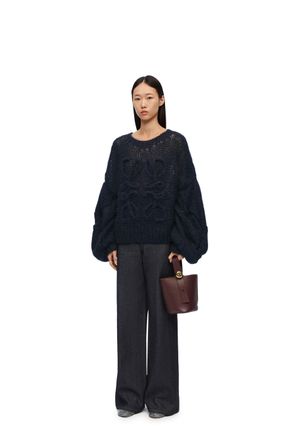 Loewe Luxury Anagram sweater in mohair for female Size: XS Material: Mohair/Polyamide