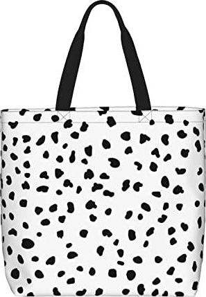 Generic Sac De Courses Imprim&eacute; Dalmatien Sac &Agrave; Provisions En Toile Personnaliser Lavables Sacs En Toile, Pour Voyage, &Eacute;cole, Burea, Shopping
