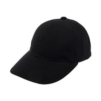 A.P.C. A.p.c., Homme, Accessoires, Noir, Taille: 56 CM Casquette de baseball noire avec logo brod&eacute;