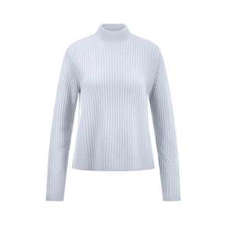 Riani Femme, Pulls, Bleu, Taille: 40 FR Pull en laine et cachemire avec fentes aux poignets