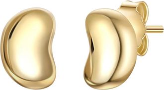 Glanzst&uuml;cke M&uuml;nchen Ohrringe - Sterling Silber Ohrstecker - Gr. unisize - in Gold - f&uuml;r Damen