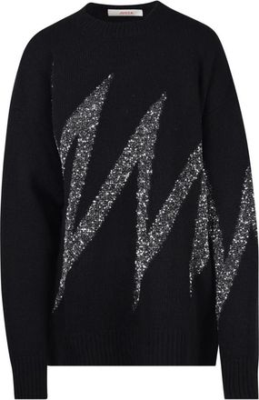 Jucca Femme, Pulls, Noir, Taille: 40 FR Maglia intarsio fulmine