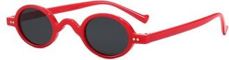 Generic Lunettes De Soleil &Agrave; Petite Monture For Hommes Et Femmes, Verres D&eacute;coratifs For Les F&ecirc;tes En Plein Air Vacances(Red)