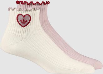 adidas Chaussettes 1/4S 2P Ruffle Cream White/Sandy Pink