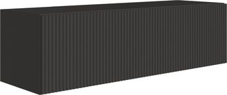 Selsey TV-Lowboard H&auml;ngend 100 cm Mattes Schwarz 2 Ger&auml;umige F&auml;cher Elegante Gepr&auml;gte Front Laminierter Korpus MDF Front Robust ABS Kanten F&uuml;r Fernsehzubeh&ouml;r