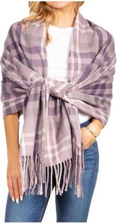 Sakkas Martinna Ch&acirc;le pashmina ultra-doux et chaud, l&eacute;ger et confortable, au toucher cachemire, pour femme - Mariages, soir&eacute;es et festivals - 23-PL-LilasBlan