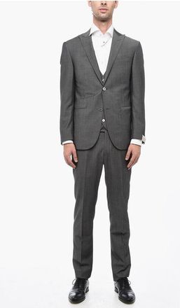 Corneliani 3 Piece CERIMONIA ACADEMY Virgin Wool Suit Größe 46