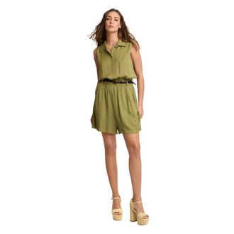 Kocca Femme, Combinaisons et Ensembles, Vert, Taille: 44 FR Combinaison Short &agrave; Col de Chemise