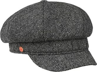 Mayser Casquette Gavroche Coco Tweed Femme - Made in The EU pour Baker Boy avec Visiere, Doublure, Doublure Hiver Automne-Hiver - S (55-56 cm) Noir