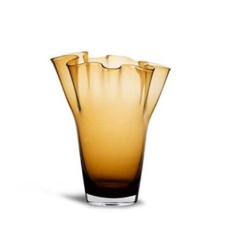 Sagaform Viva Vase Gro&szlig; aus Mundgeblasen Glas in der Farbe Bernstein, Ma&szlig;e: 20cm x 20cm x 24,5cm, 5018376