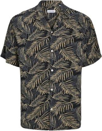 Jack & Jones Jjejeff Tropical AOP Resort T-Shirt SS Sn Chemise &agrave; Manches Courtes, Noir, XL Homme