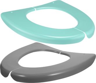 DOITOOL Faltbarer Toilettensitzbezug Kunststoff Toilettensitzauflage mit Rutschfester Oberfl&auml;che Universell Passend f&uuml;r Reisen und Camping 2 St&uuml;ck (nordisch G