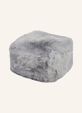 Natures Collection Lammfellpouf Langhaar grau