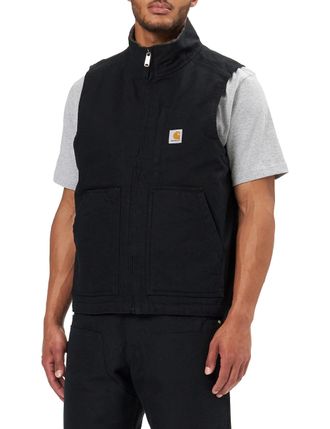 Carhartt Work in Progress Herren Weste mit Stehkragen und Sherpa-Futter - Schwarz - M Groß Hoch