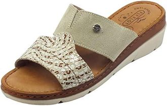 FLY FLOT 71 F19 JG Beige Sandales écaillées pour Femmes Nubuck Semelle intérieure en Cuir, beige, 39 EU