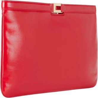 Elisabetta Franchi Femme, Sacs, Rouge, Taille: ONE Size Borsa a busta effetto naplak