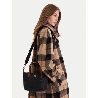 Tommy Hilfiger Handtasche Tommy Hilfiger Popette Mini Tote AW0AW17709 Schwarz