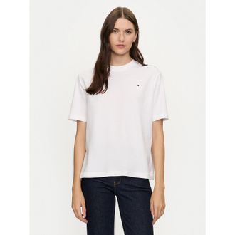 Tommy Hilfiger T-Shirt Modern Flag WW0WW43597 Wei&szlig; Relaxed Fit