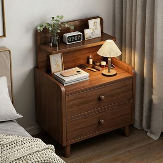 Generic Hoher Nachttisch, Nachttisch Mit Schubladen Und Verdickten Schrankbeinen Aus Massivholz, Doppelschichtige &ouml;Ffnung Zur Aufbewahrung for Arbeitszimmer, 