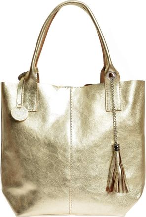 Roberta M Goldene Leder Tasche