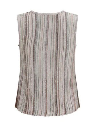 Missoni Ribbed Sequin Tank Top - Pink