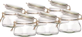 Bielmeier Set 6 Stück 550ml Einmachgläser einwecken Vorratsgläser Drahtbügelglas Gold Bügelverschluss Made in Germany