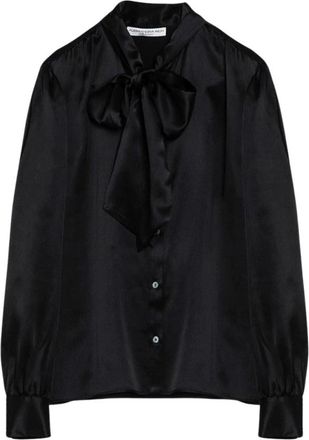 Alessandra Rich Femme, Blouses et Chemises, Noir, Taille: 38 FR Long Sleeve Silk Shirt