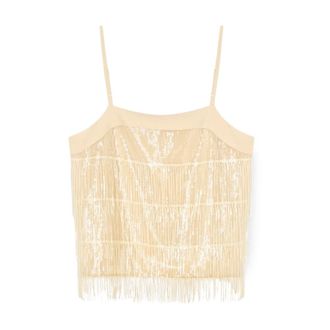 Motivi Femme, Tops, Rose, Taille: 38 FR Top en tulle &agrave; franges