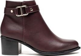 C'M Paris Bottines Femme à Talon Bloc Carré | Similicuir | Bride Décorative et Boucle Dorée (3019 Bordeaux, Taille unique, Système Taille Chaussures EU, Adulte,