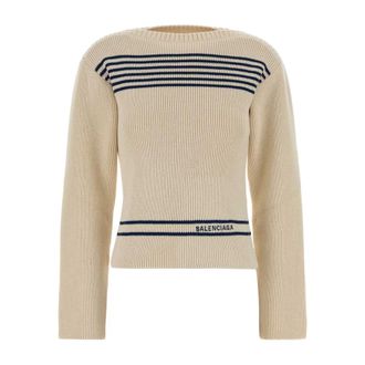 Balenciaga Round-Neck Strickwaren - - Knitwear - Damen - Beige - S